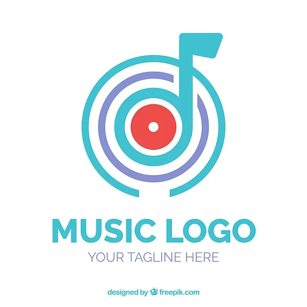 Free vector modern music logo-花瓣网