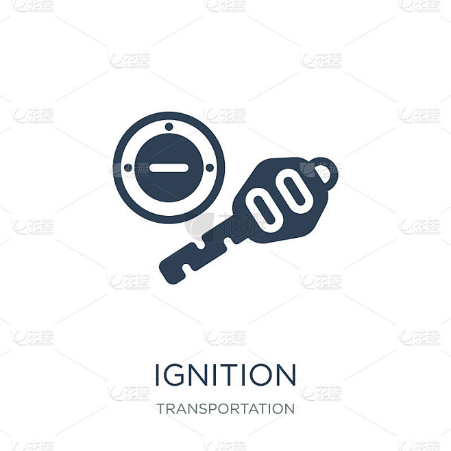 ignition icon vector on white background, ignition
