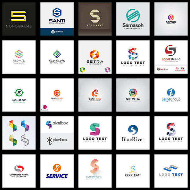 字母系列S LOGO商标设计vi素材包 ai矢量源文件淘宝店标微商标志-淘宝网