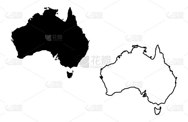 澳大利亚地图矢量和澳大利亚地图轮廓矢量