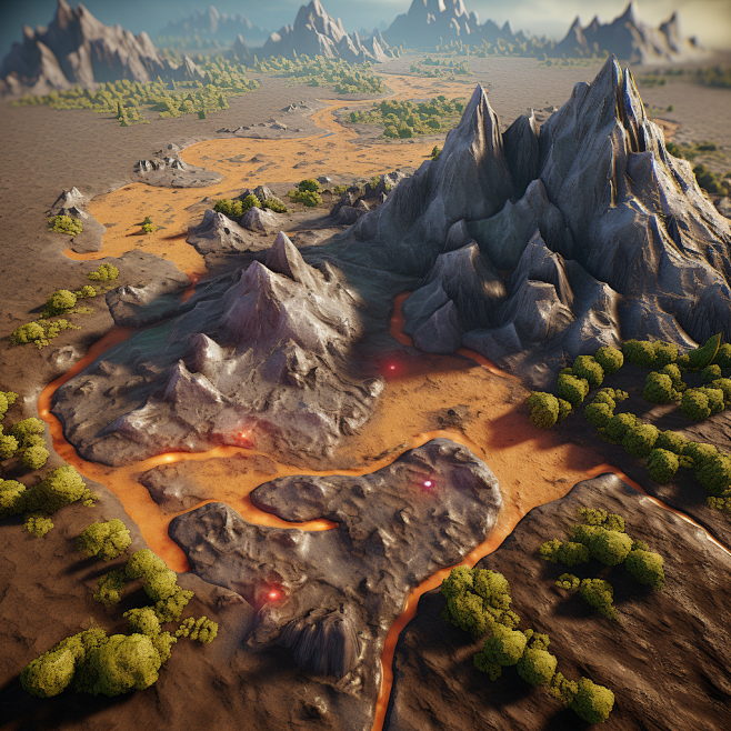 lauren70_SLG_sandbox_Big_map_High_mountains_Green_plant_Volcano ...