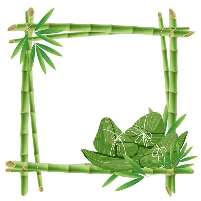 千库网_绿色竹子正方形端午节粽子边框_元素编号13217284-花瓣网