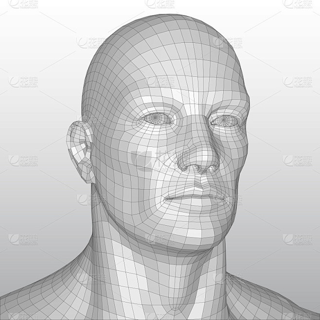 3D wire frame human body Polygonal Low Poly