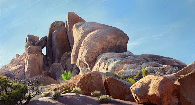 岩石原画山石原画石头原画来自cgbook.cn (175)-花瓣网