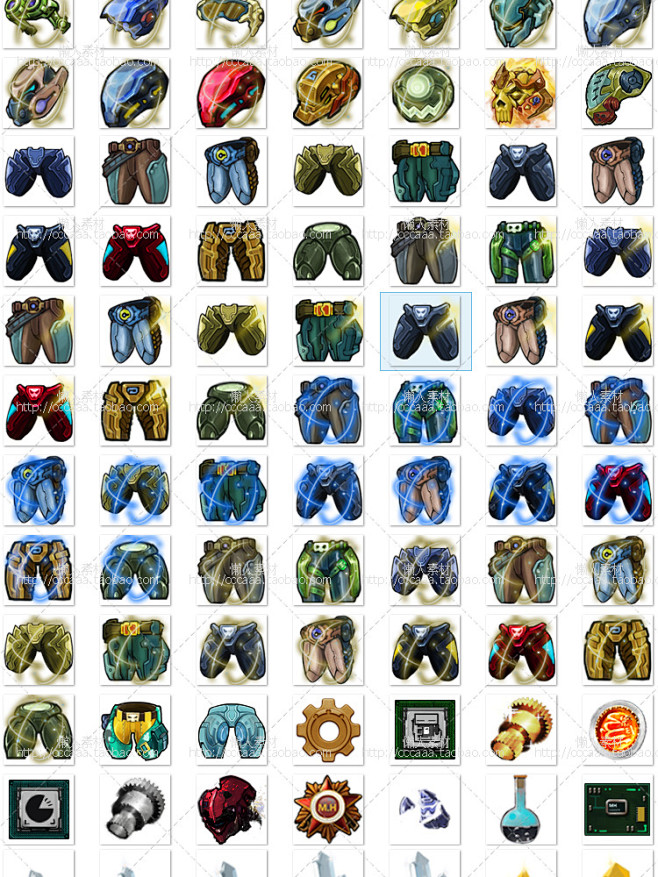 手游游戏素材资源特效 机械现代科技感图标 装备 ICON PNG 0122-淘宝网-花瓣网