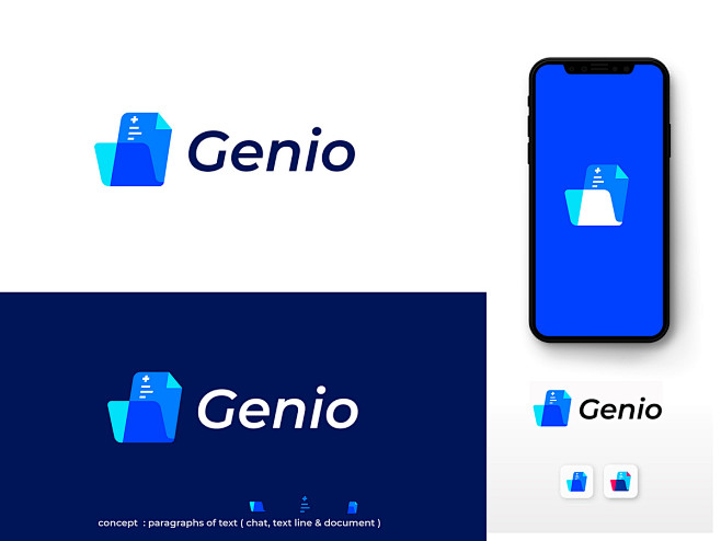Genio logo design 3d isometric logo a b c d e f g h i j k l m n o p ...