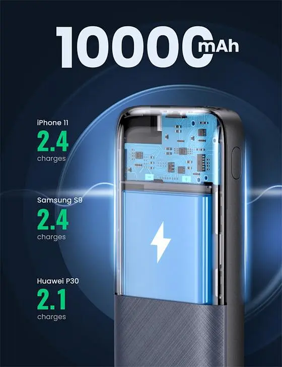 10000mAh Power Bank with Lightning Cable-花瓣网
