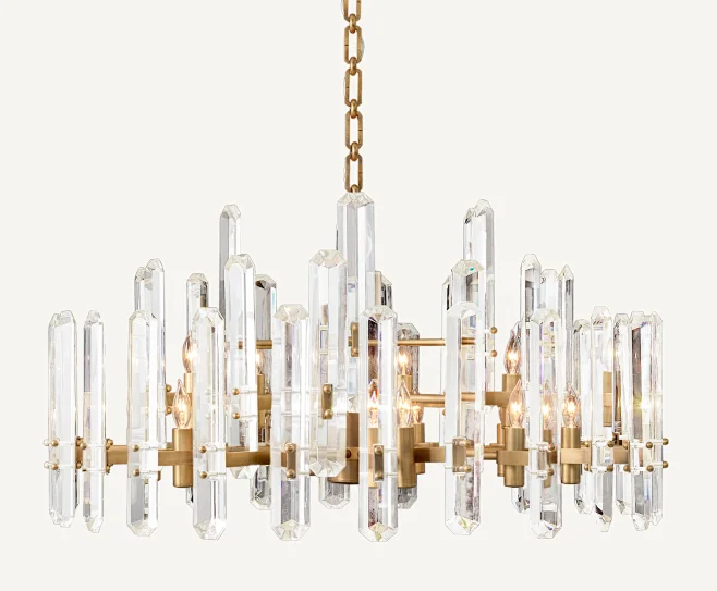 Bonnington Round Chandelier 36" | RH : Concentric rings of faceted ...