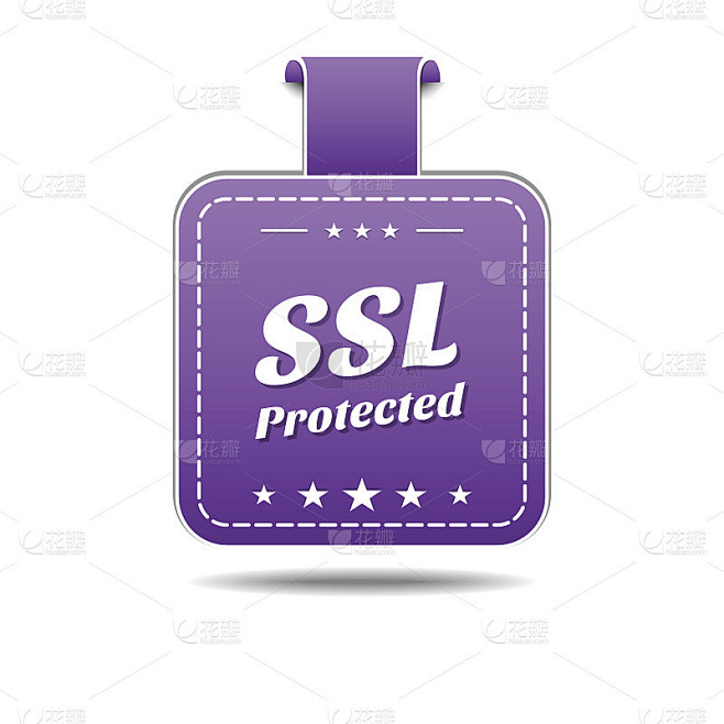 SSL保护紫色矢量图标设计