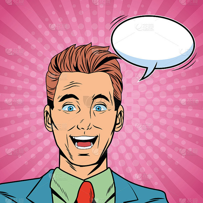 Businessman talking pop art cartoon