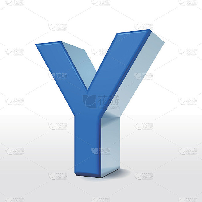 3d蓝色字母Y