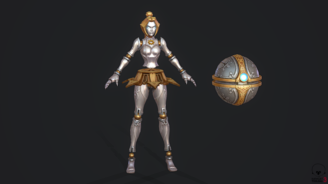 LOL-orianna 发条魔灵 奥莉安娜 PBR-独立角色模型-微元素 - Element3ds.com!