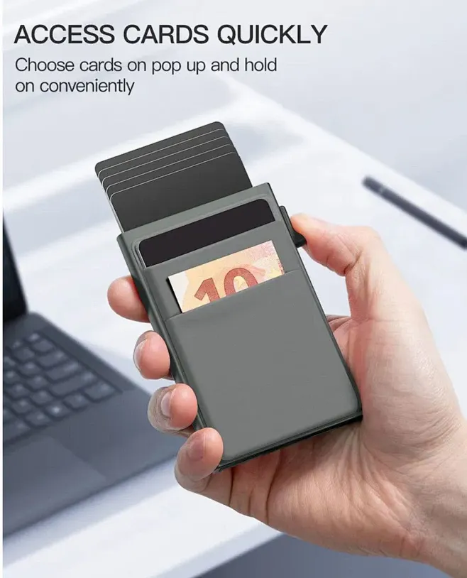 Slim RFID Credit Card and Money Holder Wallet for MenFree Engraving 3 ...