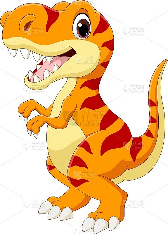 卡通快乐的霸王龙在白色的背景
