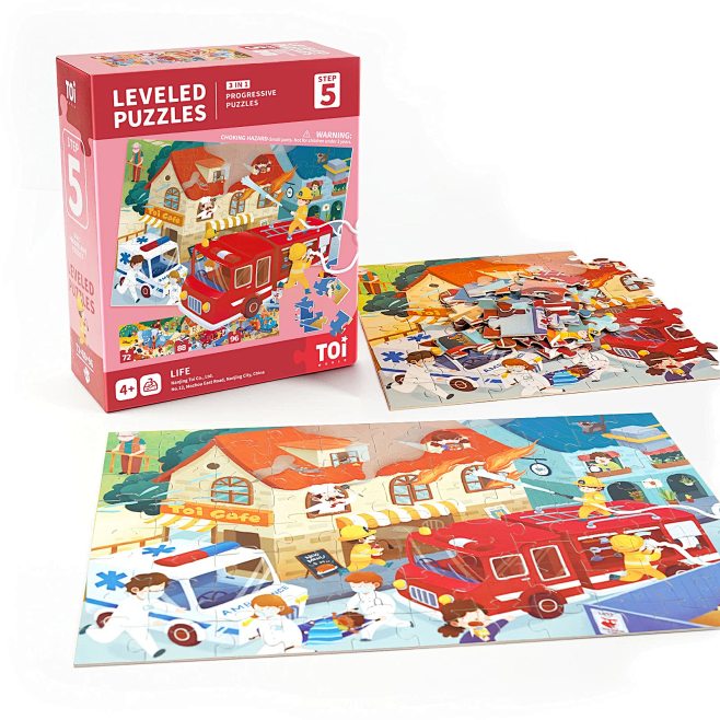 TOI Leveled Puzzles for Kids Aged 2 and Up, Toddler Puzzle Preschool L