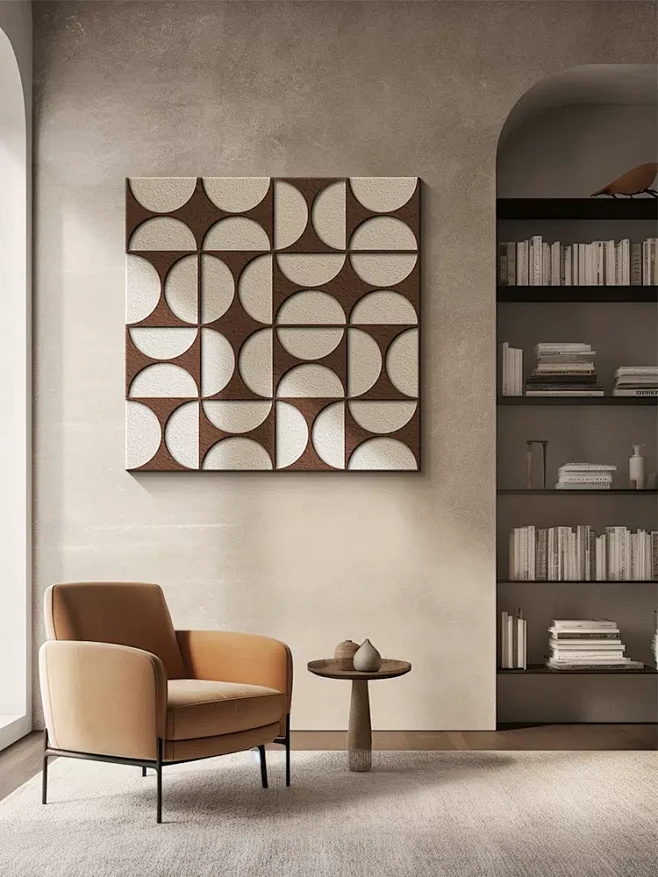 侘寂赤贫风客厅装饰画餐厅几何抽象砂岩肌理感挂画沙发背景墙壁画-tmall.com天猫-花瓣网