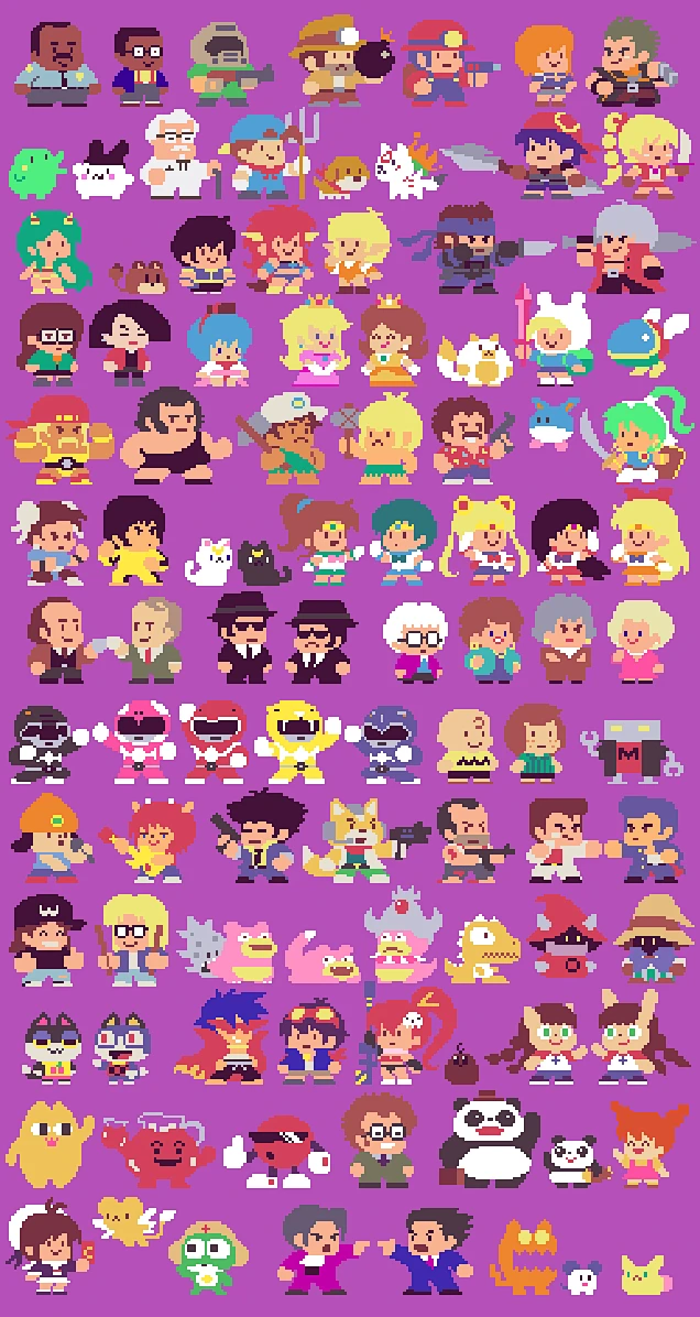 300 Famous Characters, Redrawn in Pixels : Inspired by Bubble Bobble ...