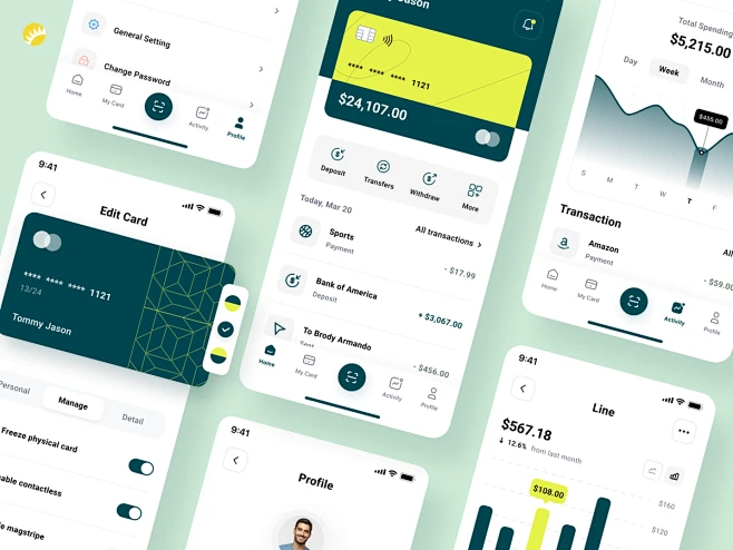 Financial Mobile App Design accounting app design bank banking app ...
