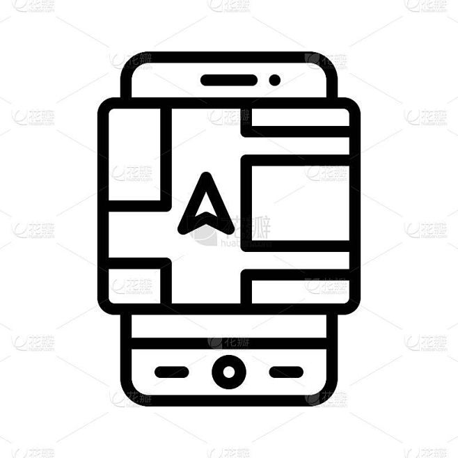 Map or GPS APP icon, Mobile application vector ill