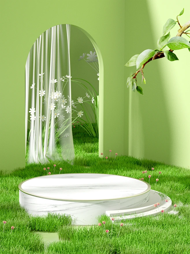 千图网清新3d展台背景 花瓣网