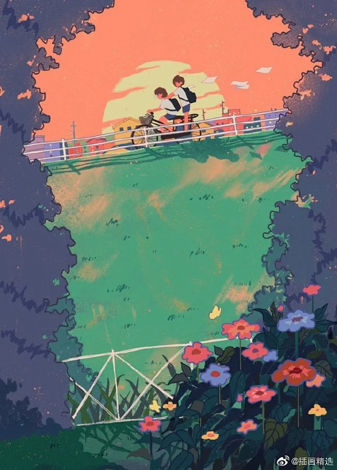 插画师zzzf_zz的一组青春校园场景插画 #插画# #插画分享# -花瓣网