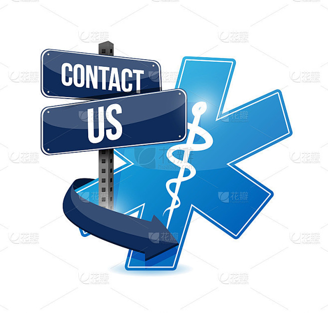 Contact us medical symbol illustration design