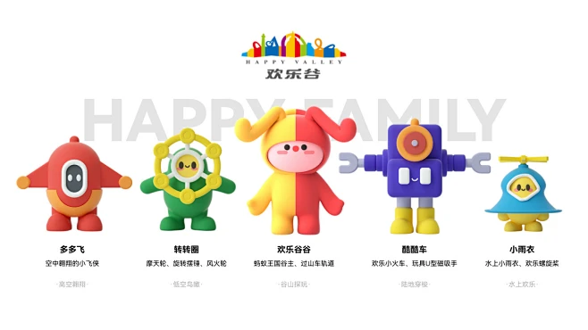 欢乐家族-欢乐谷IP形象大使设计-插画-UICN用户体验设计平台-花瓣网