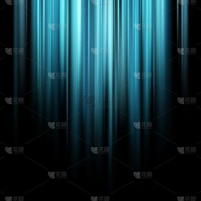 Abstract blue magic light rays over dark backgroun素材-花瓣网