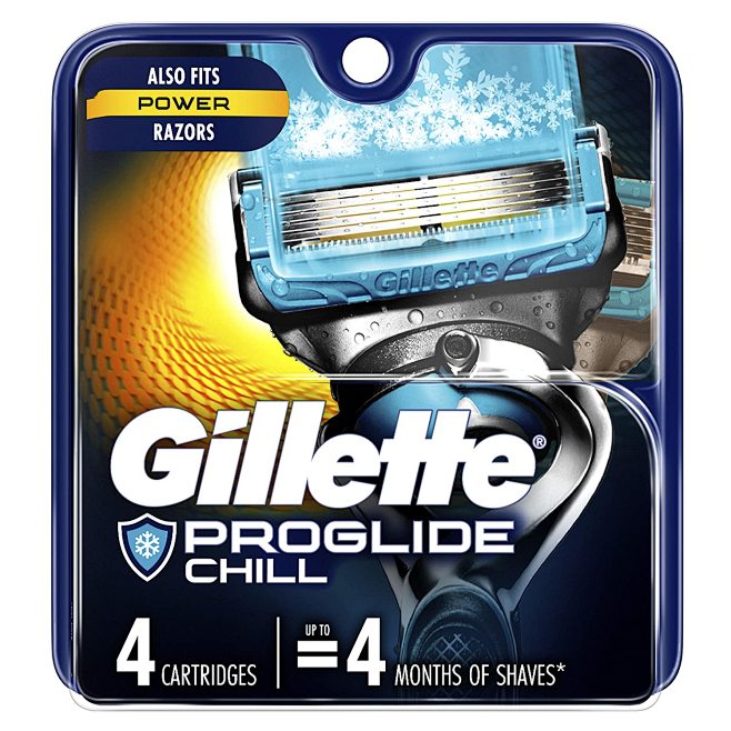 Amazon.com: Gillette ProGlide Chill Men’s Razor Blades, 4 Blade Refills ...