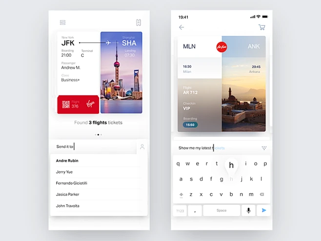 Conversational UI tickets booking tickets clean pure simple clean ...