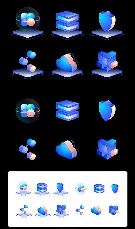 科技质感创意酷炫3D微立体可视化UI界面图标icon-志设网-zs9.com-花瓣网