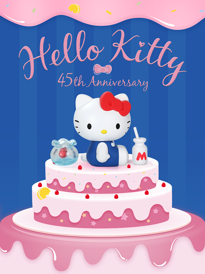 POPMART泡泡玛特 hello kitty 45周年盲盒可爱公仔不支持退货退款-tmall