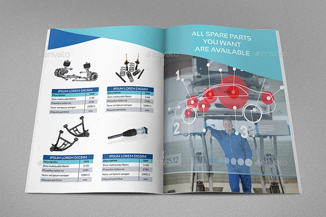 Auto Parts Catalog Brochure Bundle Template by OWPictures ...