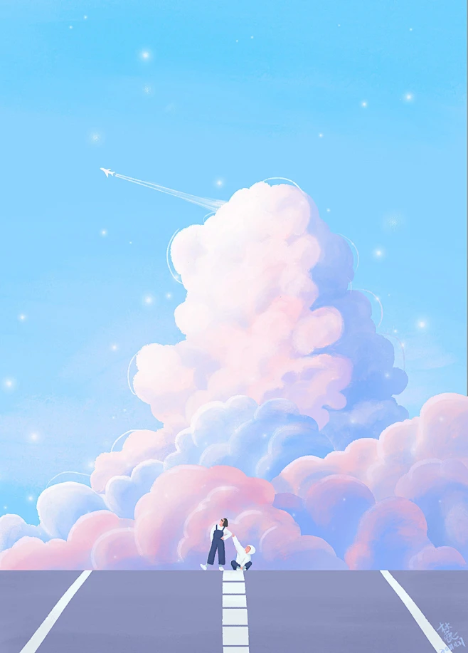 云 插画-花瓣网