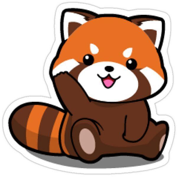 Red Cute Panda_ Sticker可爱 lovely 萌 动物 人 动人 生动形象 萌物 Q版 萌宠