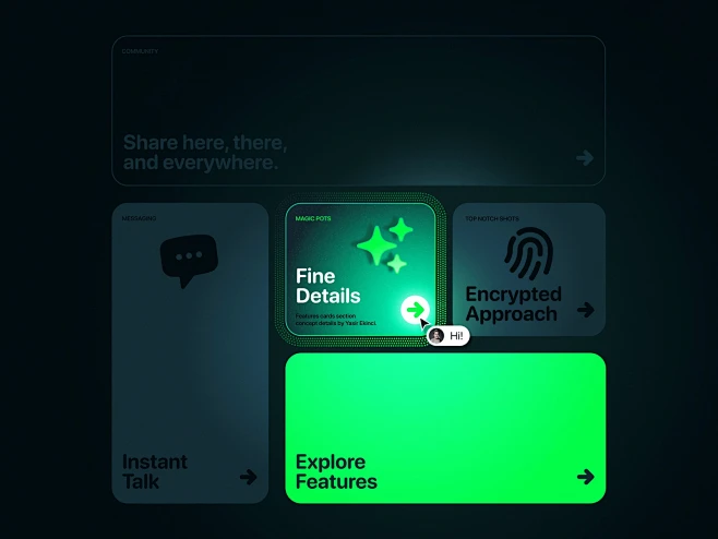 Features Cards Section UI Exploration-花瓣网