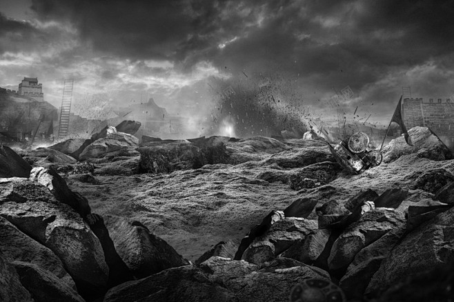 战争黑白 创意素材