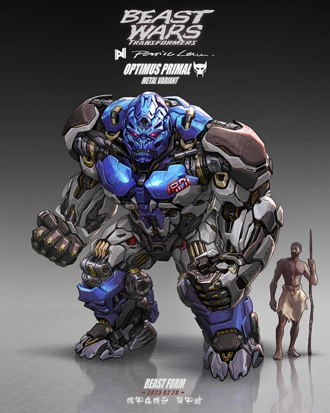 Transformers Beast Wars - Optimus Primal Metal Variant character design-花瓣网