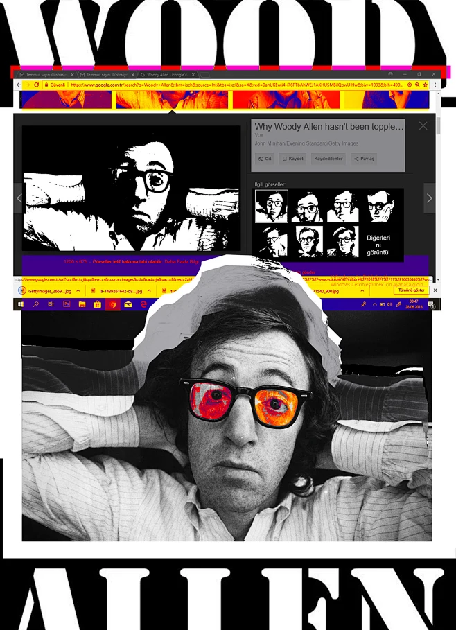 '18 Woody Allen : cinema, sinema, illustration, collage, art, graphic ...