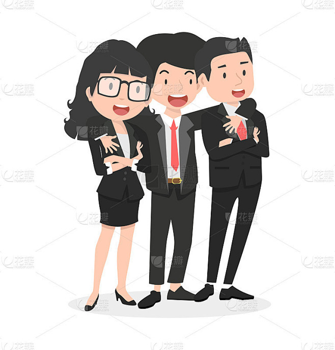 Happy Business characters friendly concept set