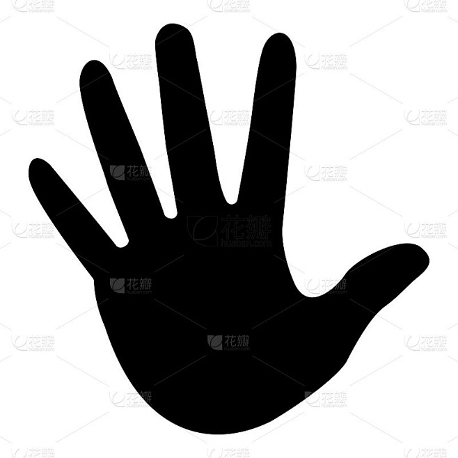 Black hand vector for stop sign