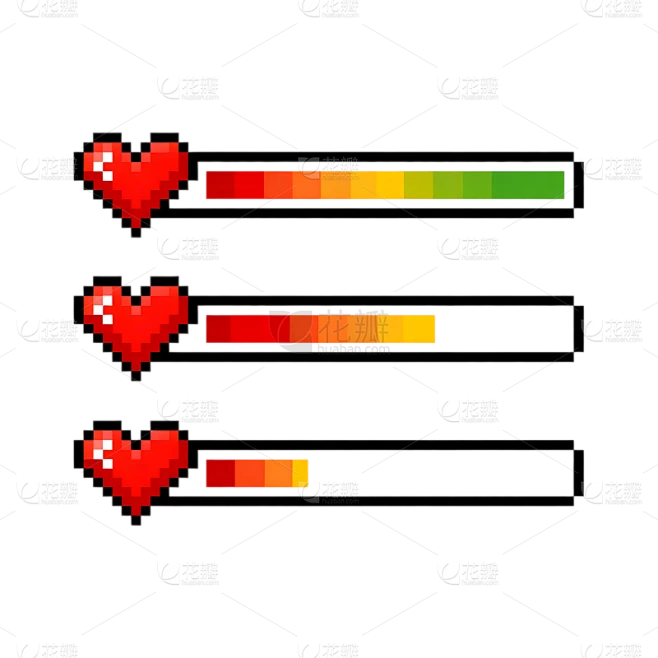 常规系列-装饰系列马赛克风彩色渐变进度框装饰文字艺术字元素组合素材-花瓣网