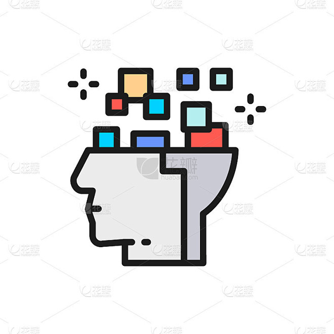 Robot head, brain connected to circuit board, digi