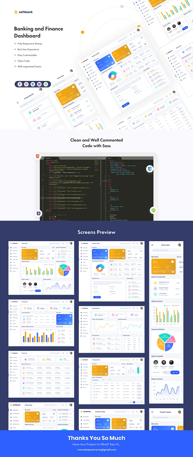 Soft Bank - Banking And Finance Dashboard (Design + Code) - Figma ...