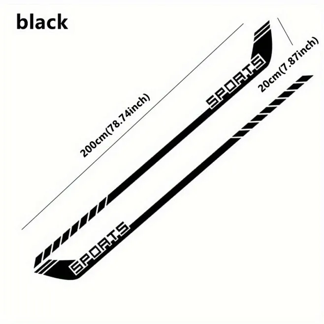 2 Pieces Of Car Side Skirts, Car Stickers, Body Decals, Exterior ...