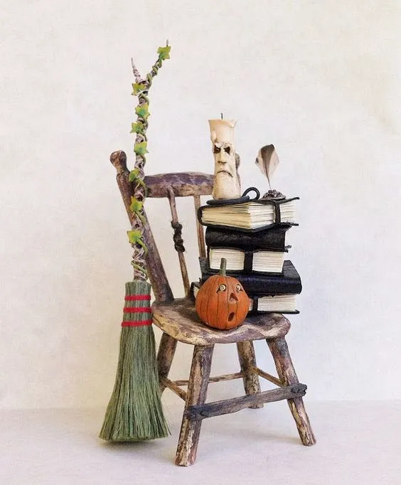 D/house Miniature Rustic Witch Chair 1/12th H/made Witch / Wizard: -花瓣网
