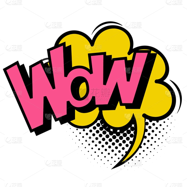 Comic Style Text Sticker素材-花瓣网