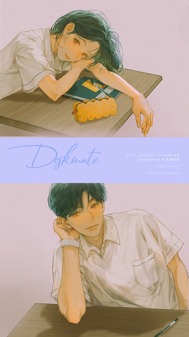 同桌_E.Pcat__插画师作品_涂鸦王国gracg.com-花瓣网