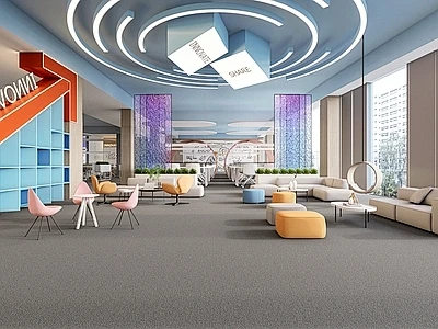 现代开放办公区休息区【ID:1162214905】-花瓣网