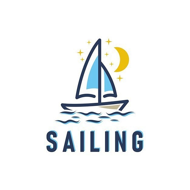 帆船航海标志logo矢量图设计素材